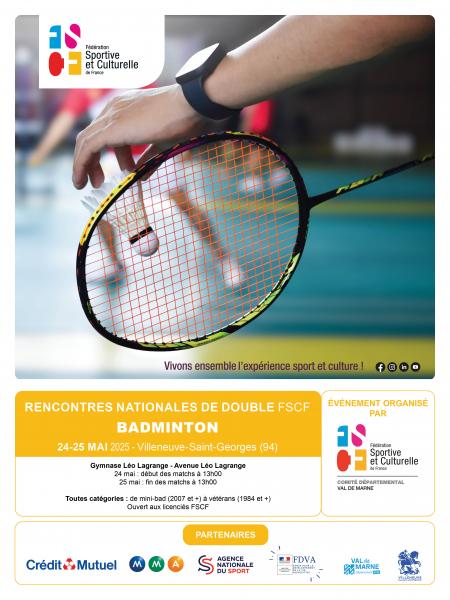 Rencontre nationale en double de badminton 2025 | FSCF